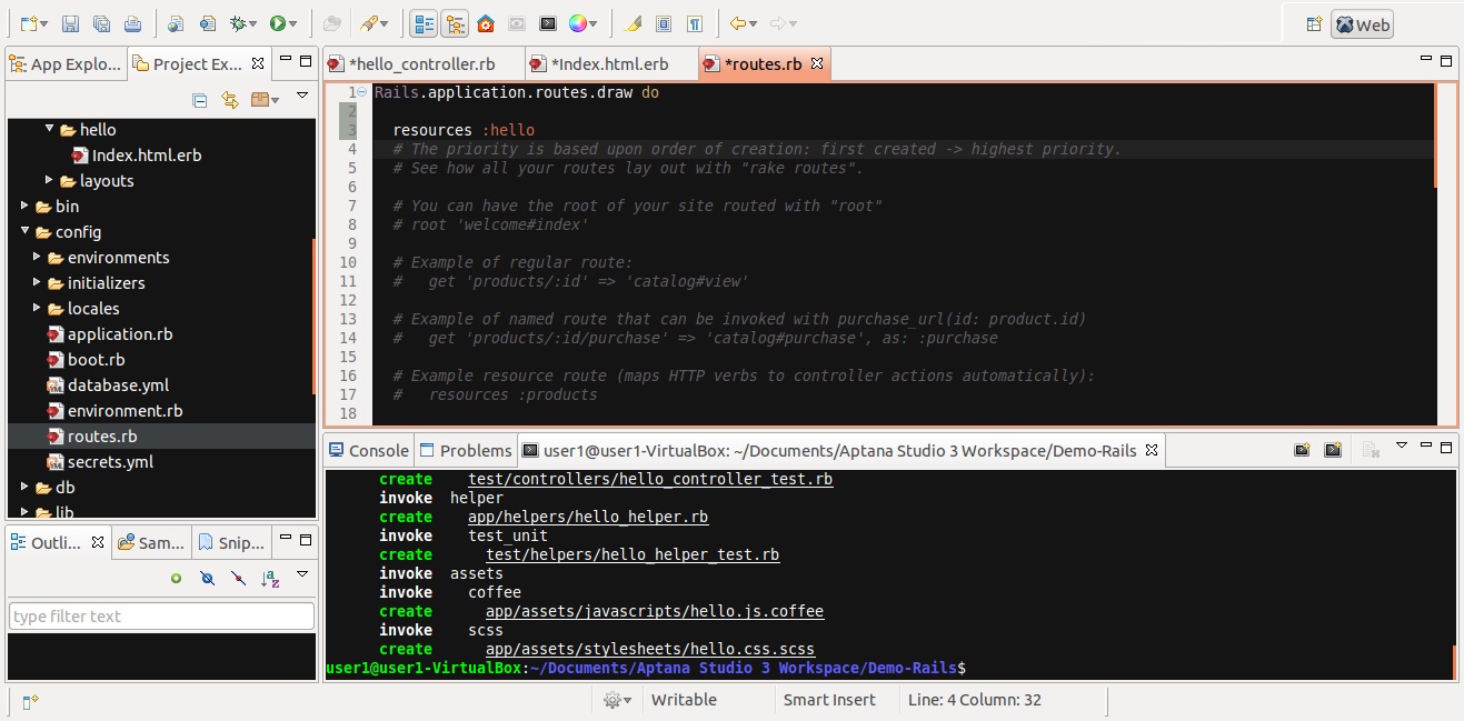 Ruby on Rails – Hello World Rails! – Aptana – Linux | Desenvolvimento Código Aberto